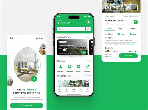 coworking space mobile app uiux design figma app design by