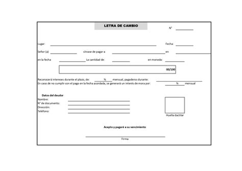 Modelo De Letra De Cambio En Excel Image To U