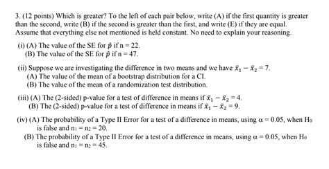 Solved 3 12 Points Which Is Greater To The Left Of Each Chegg Com