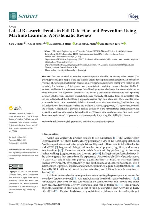 PDF Latest Research Trends In Fall Detection And Prevention Using Machine Learning A