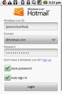 Windows Live Hotmail PUSH Mail Multiple Push Email Access Hotmail Contacts On Your Android