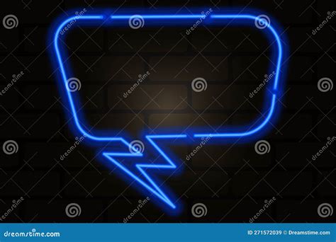 Vintage Neon Message Text Message Dialog Chat Speech Bubble Vector Illustration Stock Vector