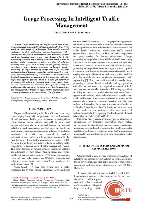 pdf image processing in intelligent traffic management