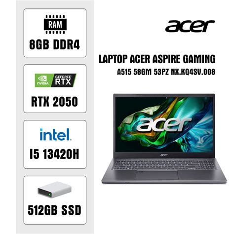 Laptop Gaming Acer Aspire 5 - A515-58GM-53PZ (NX.KQ4SV.008) - (i5 ...