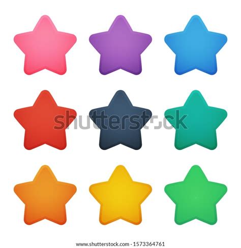 Colorful Starshaped Buttons Set Vector Assets Stock Vector Royalty