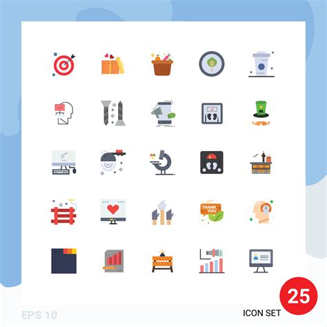 Universal Icon Symbols Group Of 25 Modern Flat Colors Of Drinks Cup Fruits Bucket Coffee