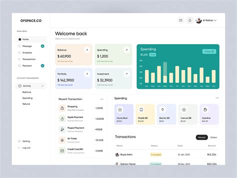 Wallet Dashboard Ui Design By Ofspace Saas For Ofspace On Dribbble