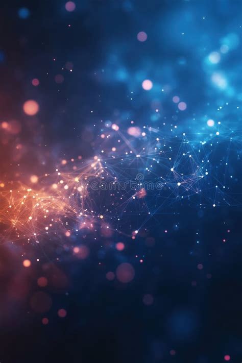 Abstract Digital Background With Glowing Particles And Interconnected Lines Representing