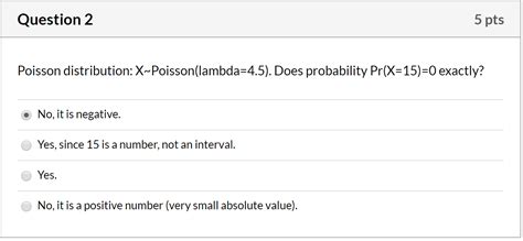 Solved Question Pts Poisson Distribution Chegg