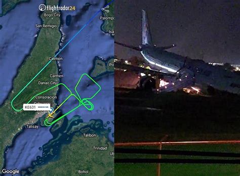 대한항공 여객기 기상 악화로 필리핀 활주로 이탈 포착