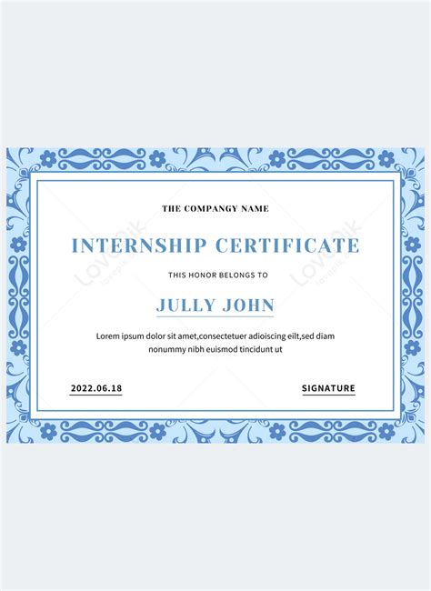 Internship Certificate Classical Creative Certificate Template Imagepicture Free Download