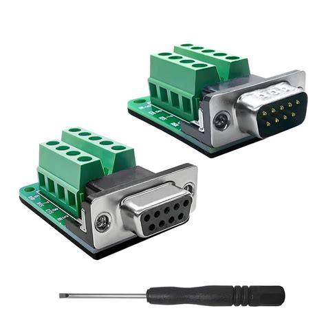 Iyuemps Db9 Breakout Board Db9 Screw Terminal Block Rs232 D Sub 9 Pin Male Female To 9 Way