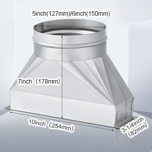 Tandefio 6 Dia Rectangular To Round Duct Transition 3 1 4 X 10 To 6