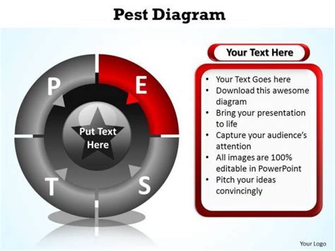 PowerPoint Process Strategy Pest Diagram Ppt Themes