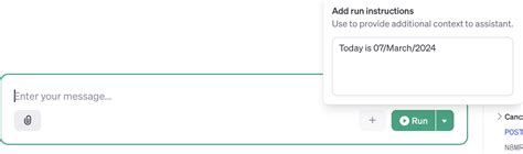 Runscreate Got An Unexpected Keyword Argument Additionalinstructions Api Openai