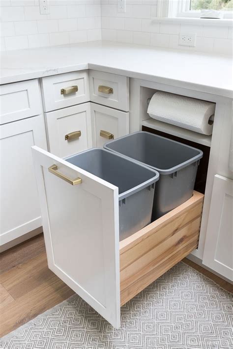 Kitchen Garbage Pull Out With Built In Paper Towel Holder A Must Have
