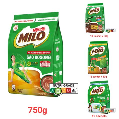 [stok Ada] Milo Gao Kosong Gao Siew Dai Milo Australian Recipe With Milk Shopee Singapore