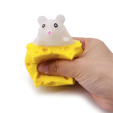 Ml Stress Relieving Pet Cheese Mouse Cheese Pinch Fun Stress Ball Vent