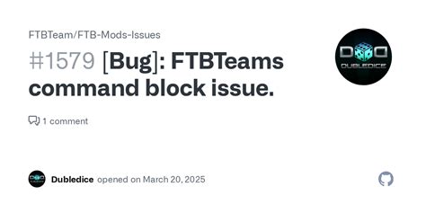 Bug Ftbteams Command Block Issue · Issue 1579 · Ftbteamftb Mods Issues · Github