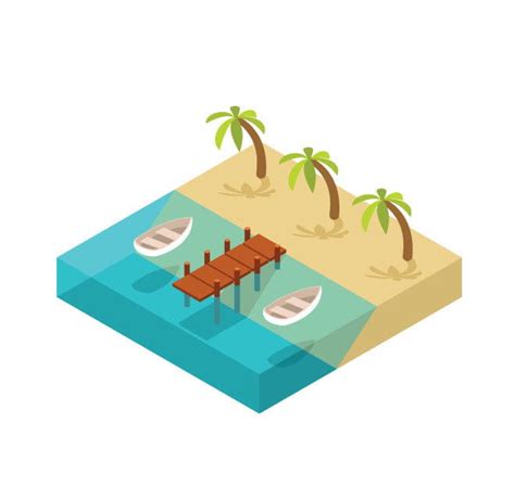 아이소 메트릭 열 대 해변 클립 아트 Ai Eps Uidownload