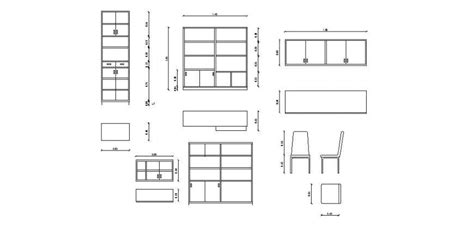 Wardrobe And Other Furniture Block 2d View Layout File In Autocad Format