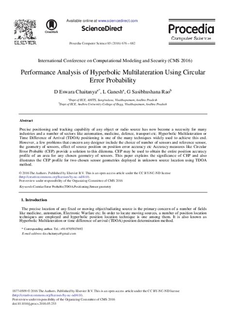 pdf performance analysis of hyperbolic multilateration using circular