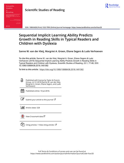 Pdf Sequential Implicit Learning Ability Predicts Growth In Reading