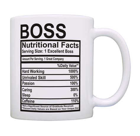 Thiswear Boss Coffee Mug Boss Nutritional Facts Mug Boss Cup Manger Mug