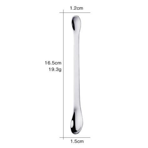 ช้อนคนกาแฟ ช้อนตักสองหัวช้อนชาสแตนเลสสตีลแบบแรงโน้มถ่วงเครื่องมือยาสีเงิน Love In House Thaipick