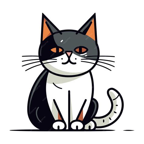 Premium Vector Illustration Of A Cat Sitting On A White Background