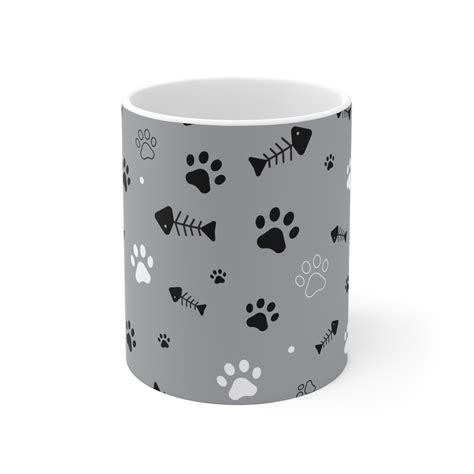 Cat Paw Fish Pattern Mug