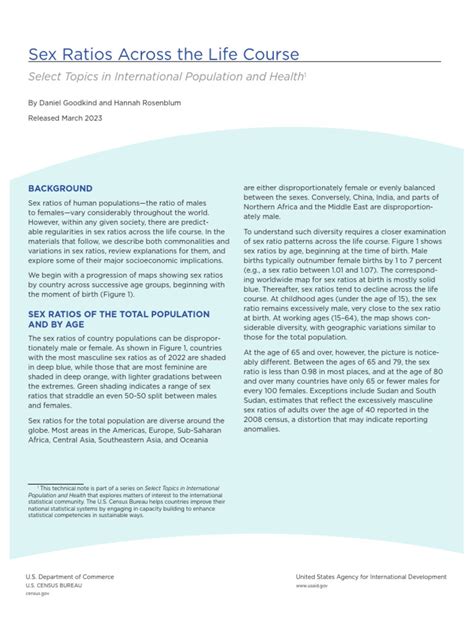Sex Ratios Across The Life Course Pdf