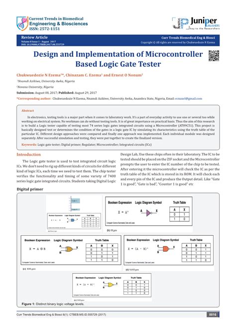 design and implementation of microcontroller based logic gate tester docslib