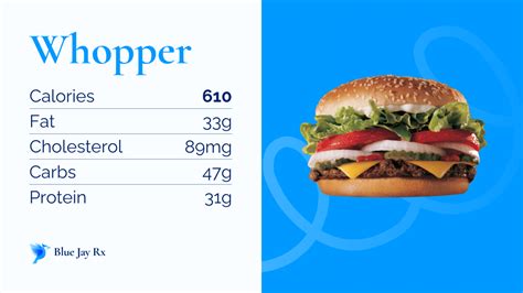 Whopper Calories And Nutrition Facts One Burger 610 Calories