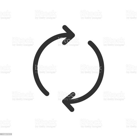 화살표 주위에 다시 로드 업그레이드 동기화 선형 아이콘입니다 편집 가능한 스트로크가 있는 선 개선에 대한 스톡 벡터 아트 및