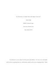 Informal LogicWeek 3 Assignment 1 Sex Education Is A Public Babe The Right Classroom