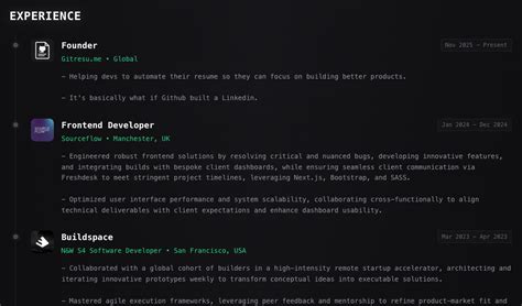 Gitresume Transform Your Github Into A Exceptional Resume