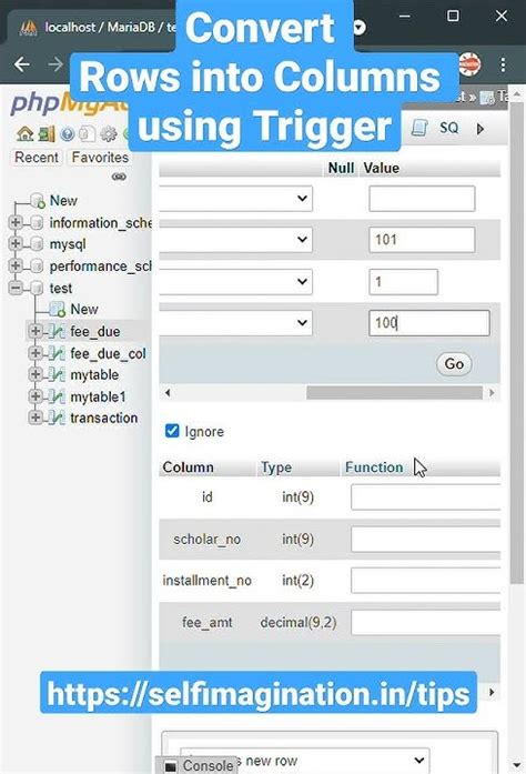 Sql Tricks Convert Rows Into Columns Using Trigger Youtube