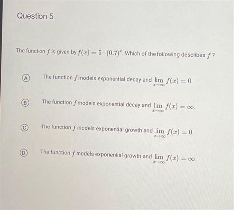 solved question 5 the function fis given by f x 5 0 7