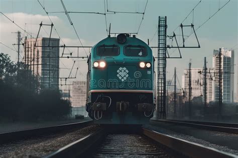 Cargo Train Platform With Freight Train Container At Depot Neural