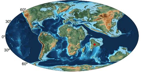 Paleocontinental Map Showing The Position Of The Fossil Locality Red