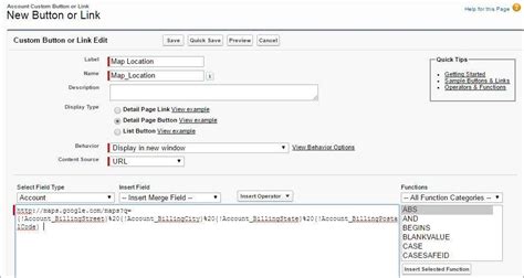 Custom Buttons And Links For Salesforce
