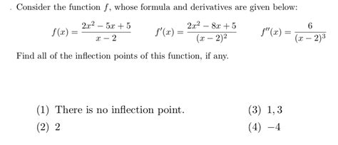 Solved Consider The Function F Whose Formula And
