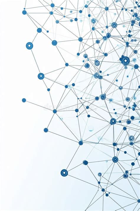 Abstract Network Connection Dots Lines Digital High Quality Image Stock