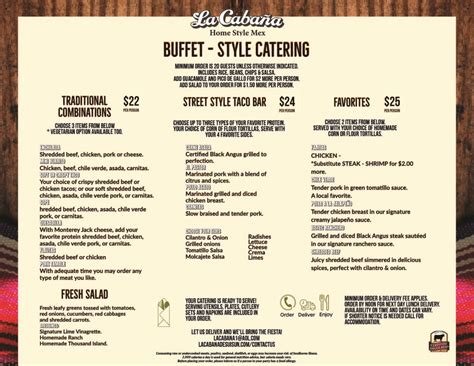 Menu La Cabana