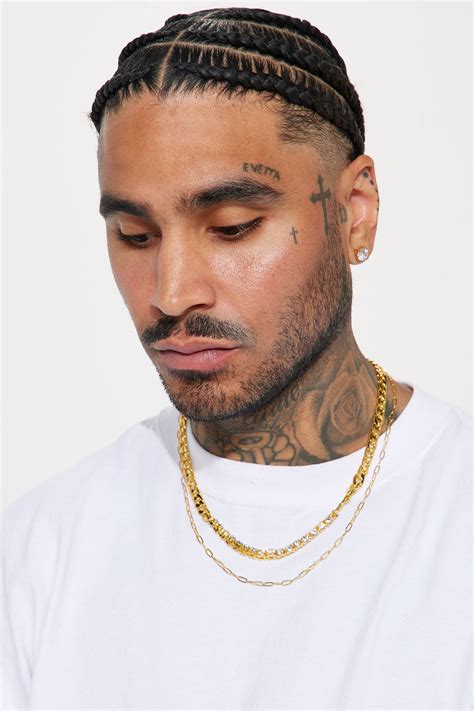 Higher Up Double Chained Necklace Gold Fashion Nova Mens Jewelry Fashion Nova