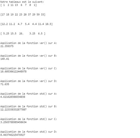 Tutoriel Python Numpy Les Fonctions Statistiques Tutoriel Python