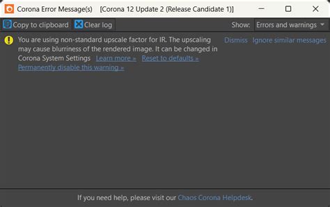 you are using non standard upscale factor for ir chaos help center