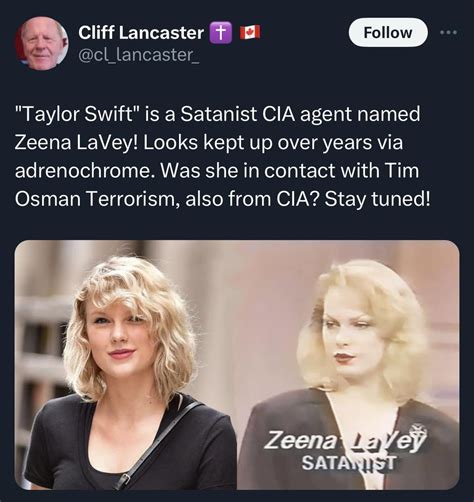 Taylor Swift Is Really Anton Laveys Daughter Zeena According To This Qnutcase Rqult