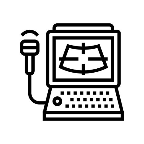 Ultrasound Radiology Computer Line Icon Vector Illustration 18781491